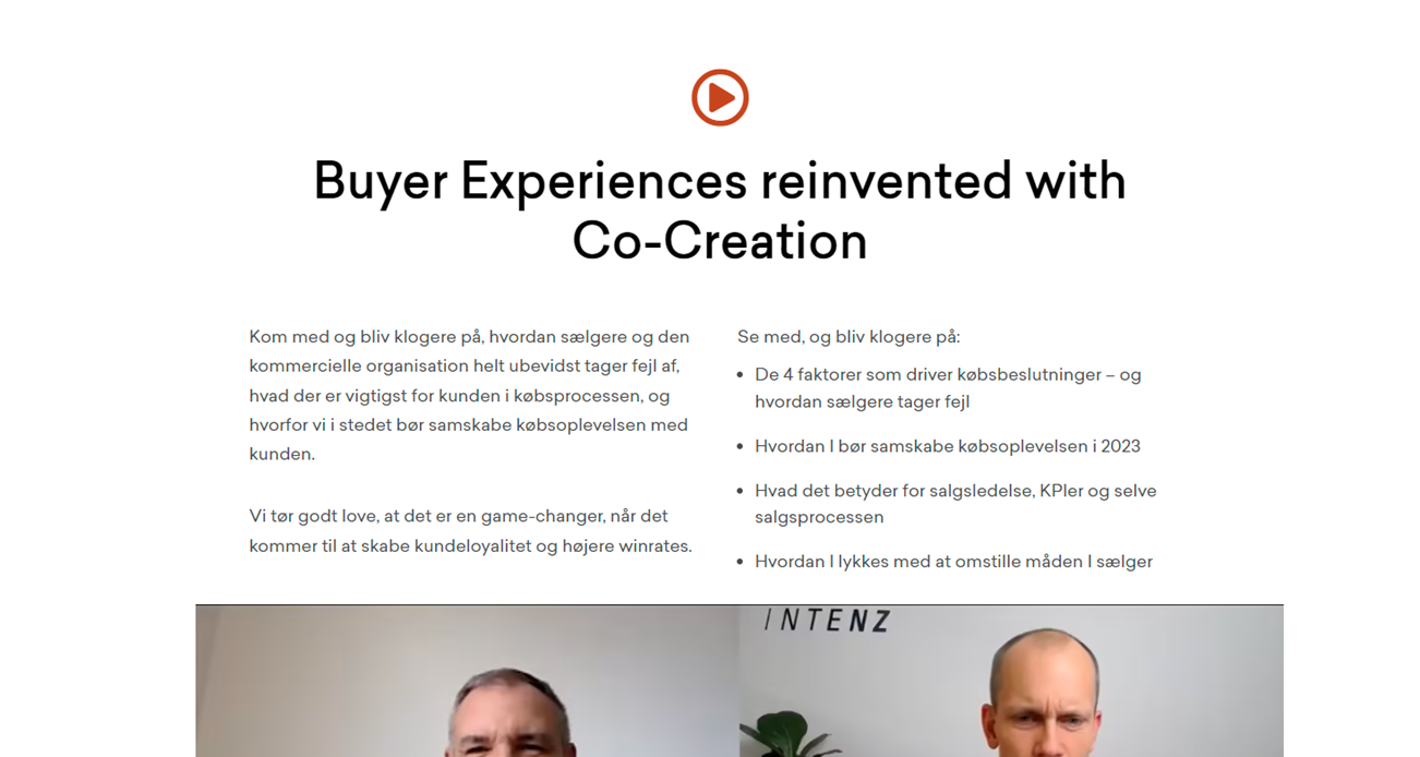 Buyer Experiences reinvented with Co-Creation - intenz